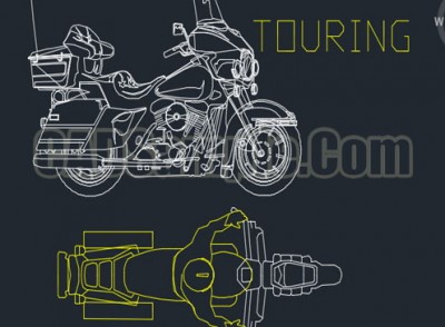 TOURING MOTORBIKE Cad Block Dwg – CADSample.Com Free DWG CAD File
