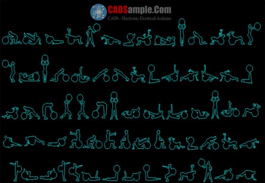 Pilates And Yoga Cad Blocks – CADSample.Com Free DWG CAD File