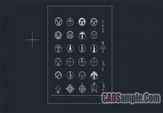 compass-symbol-autocad-blocks-free-dwg – CADSample.Com Free DWG CAD File