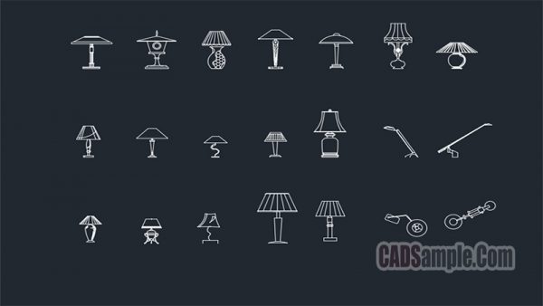 Table Lamps Cads Blocks Free Dwg – CADSample.Com Free DWG CAD File