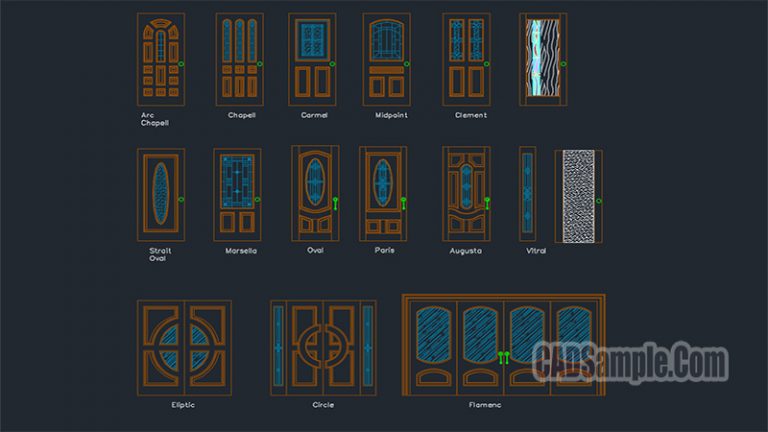Wooden Doors Cads Blocks – CADSample.Com Free DWG CAD File