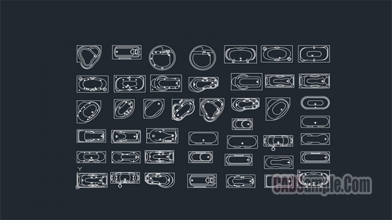 Bathtub Cad Blocks – CADSample.Com Free DWG CAD File