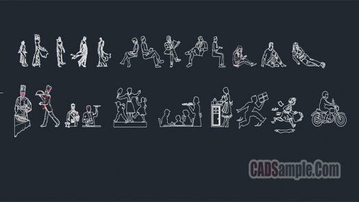 Different Human Figures Cad Blocks – CADSample.Com Free DWG CAD File