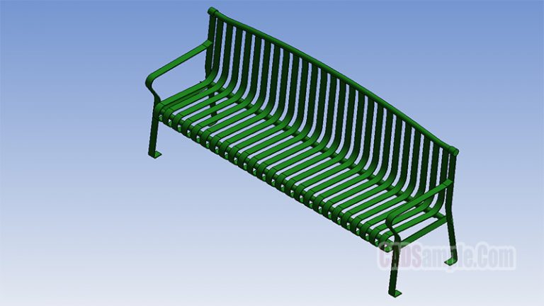 Park Bench Archback Metal Revit Model – CADSample.Com Free DWG CAD File