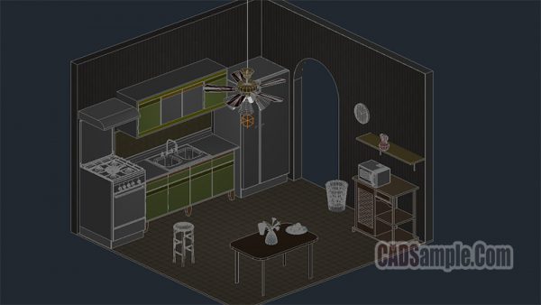 Kitchen 3D Dwg – CADSample.Com Free DWG CAD File