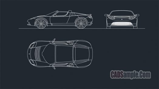 Tesla Roadster Dwg Detail Drawing Cadsample Com Free Dwg Cad File
