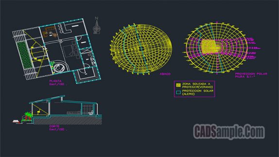 Solar Analysis Of Family House Dwg Drawing – CADSample.Com Free DWG CAD ...