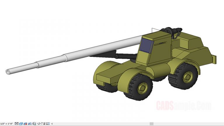 War Machines Howitzer 3D – CADSample.Com Free DWG CAD File